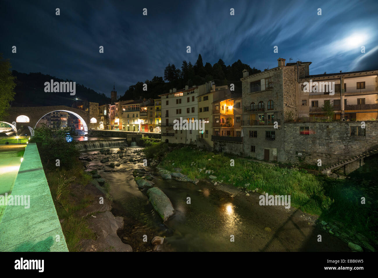 The river Ter crosses Camprodon Stock Photo - Alamy