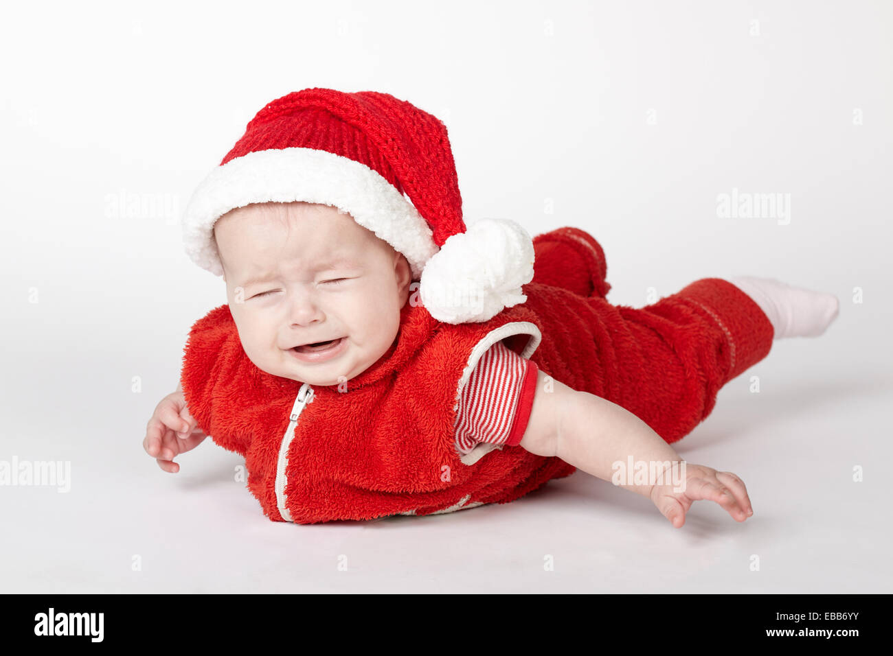 little crying santa on white Stock Photo - Alamy