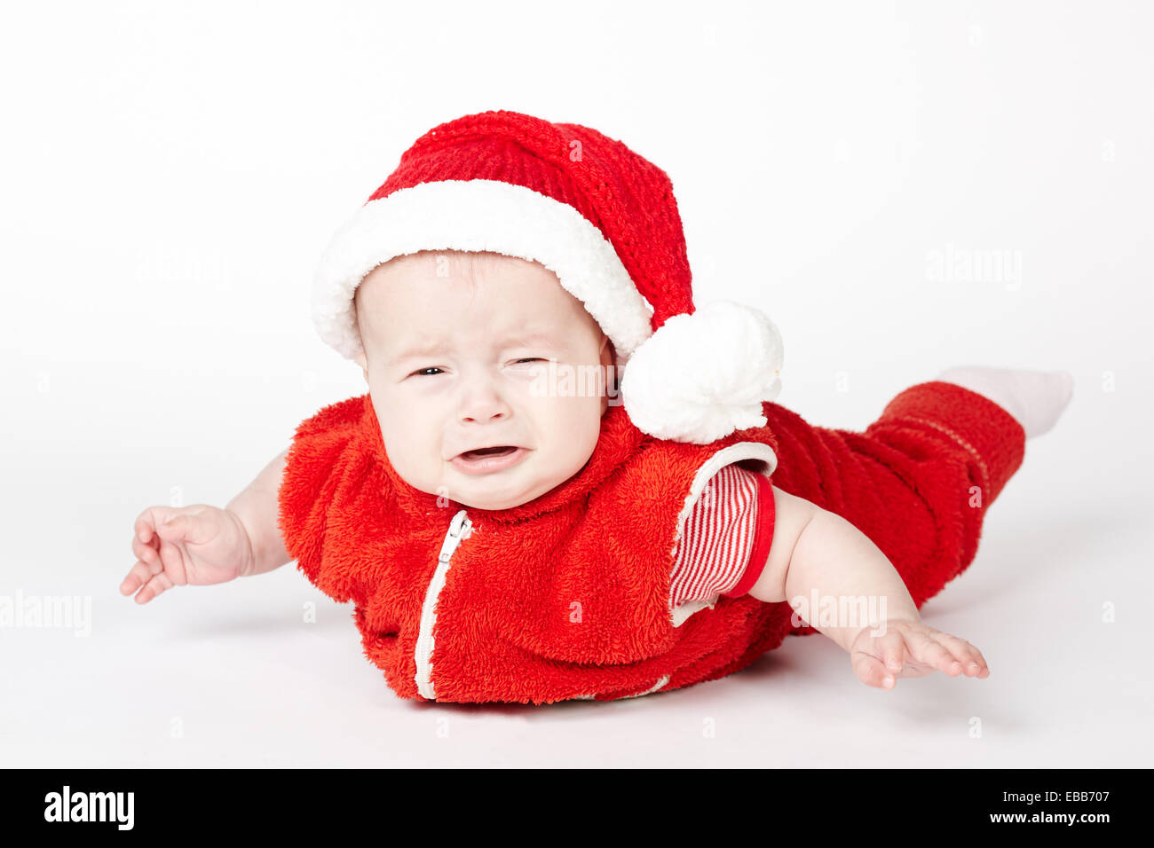 little crying santa on white Stock Photo - Alamy