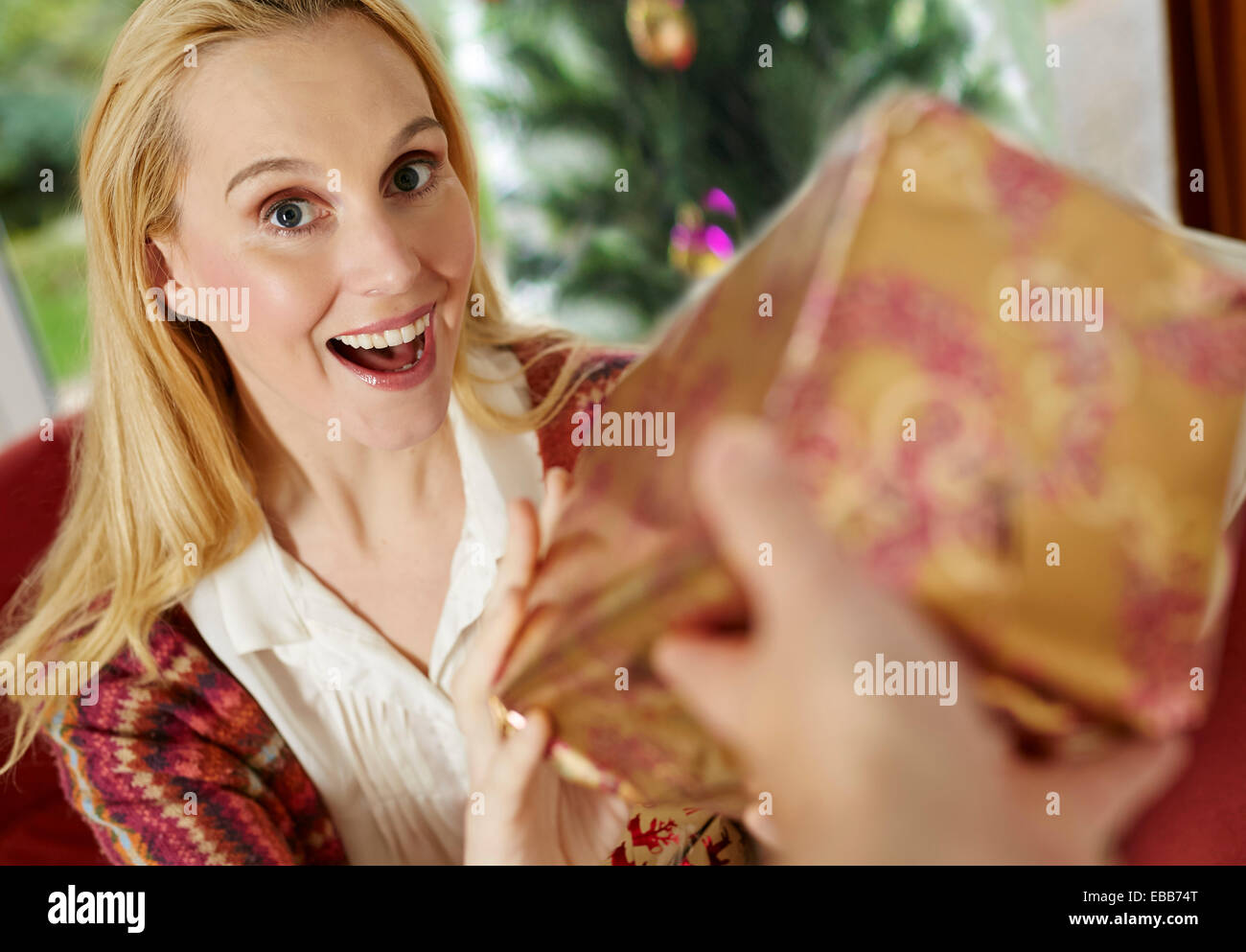 Receive present hi-res stock photography and images - Alamy