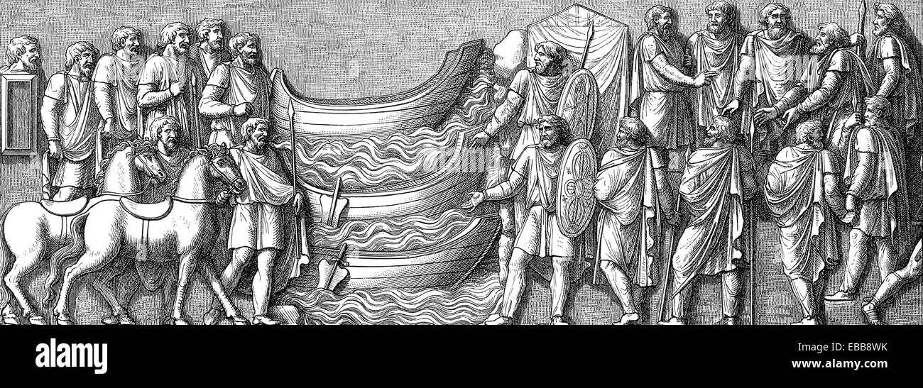 Alliance of Germanic kings, detail, the ancient Roman victory columnn ...