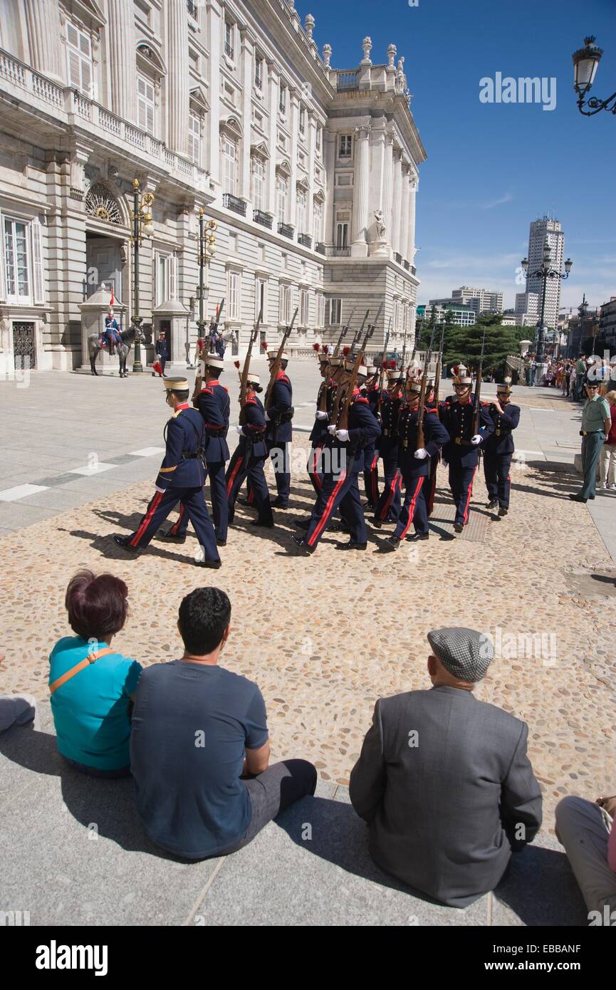 Changing of the Guard, Royal Palace, Madrid, Spain Stock Photo - Alamy
