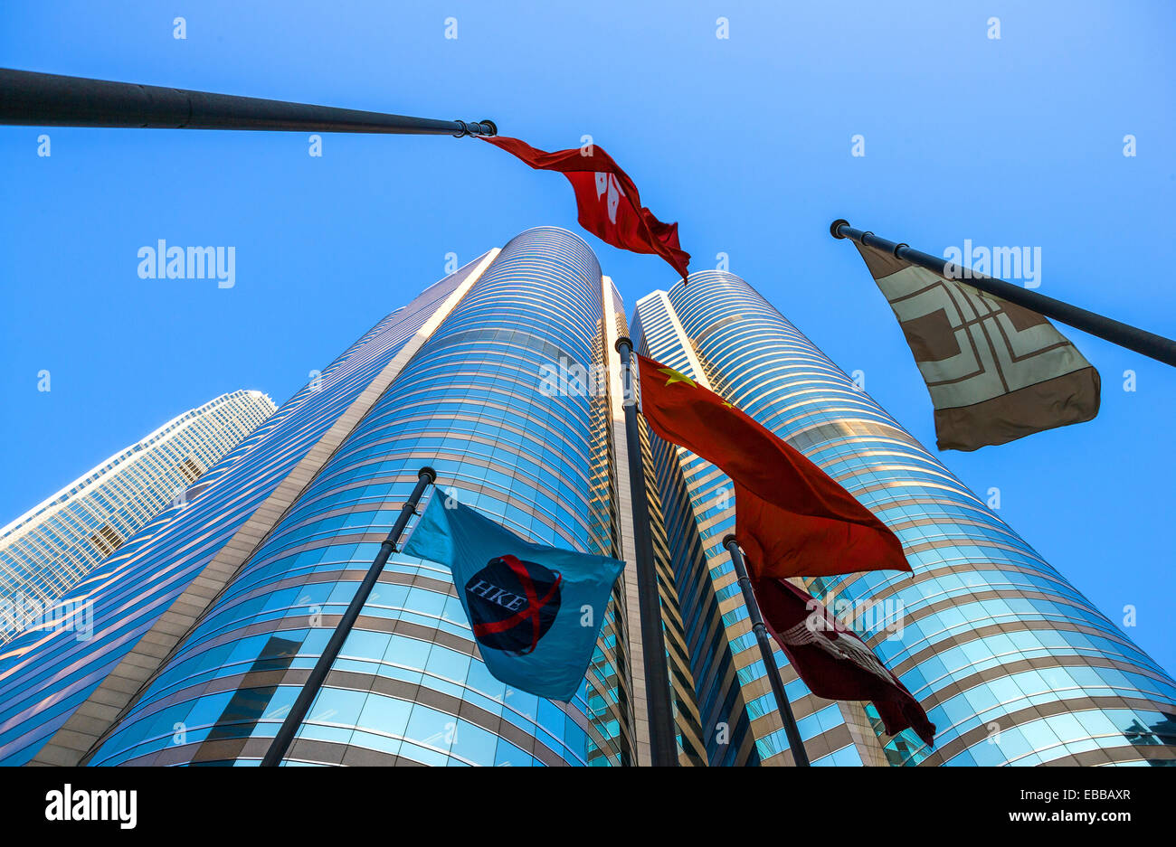Hong Kong, the skyscrapers of Exchange square in the new city center ...