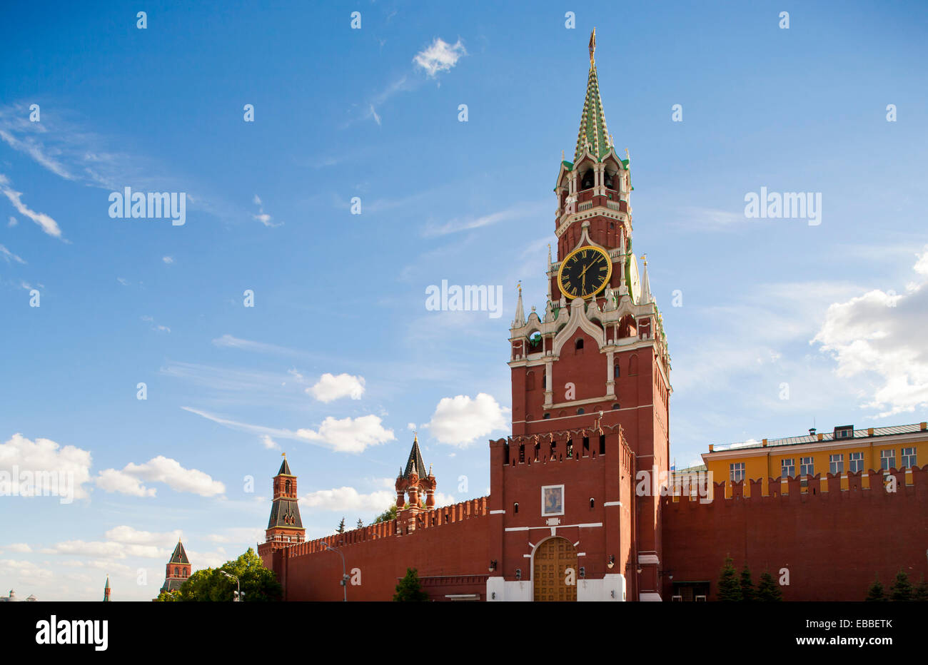 Moscow. Red Square. Kremlin. architecture blue brick building built ...
