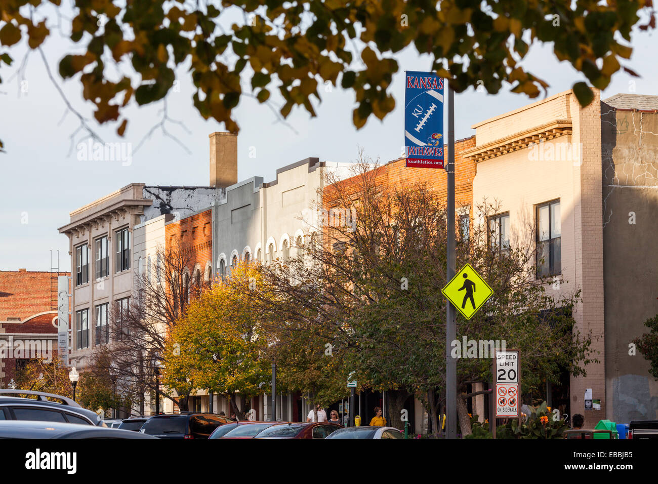 Massachusetts Street is primary business artery of Lawrence, Kansas ...