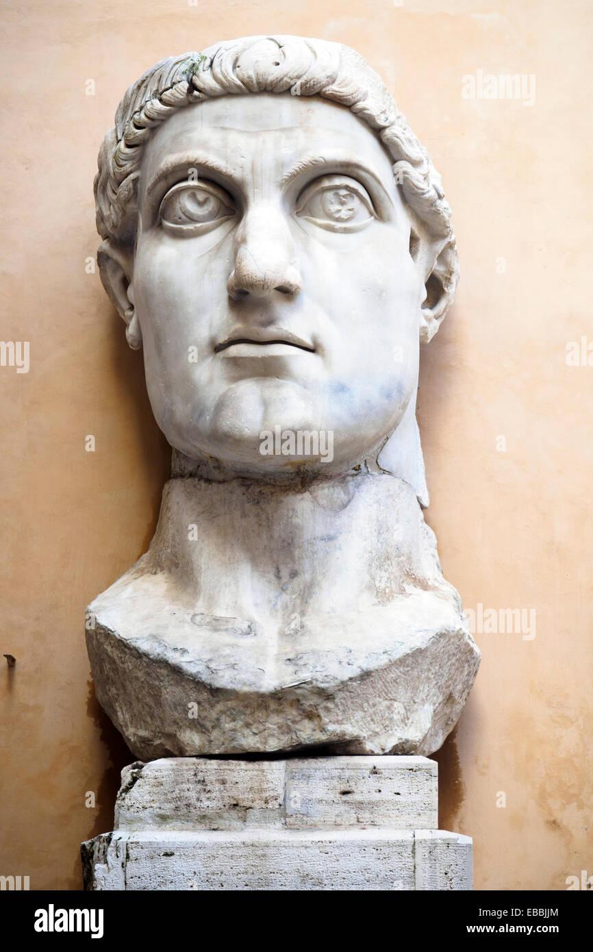 Colossal statue of Constantine (306-337 d.c.) Head Musei Capitolini ...