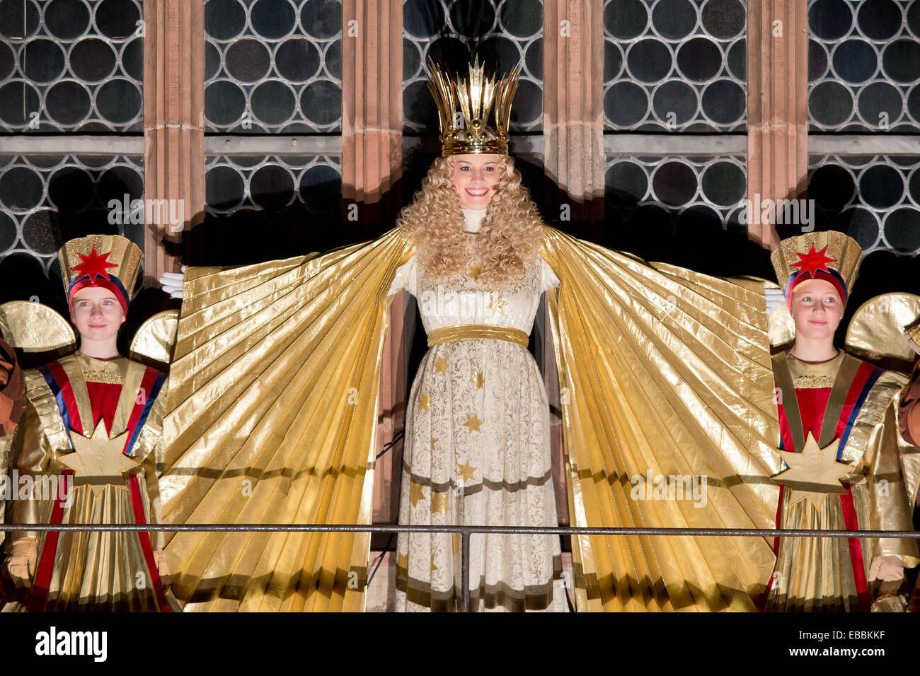 Nuremberg, Germany. 28th Nov, 2014. The Christkind Teresa Treuheit ...