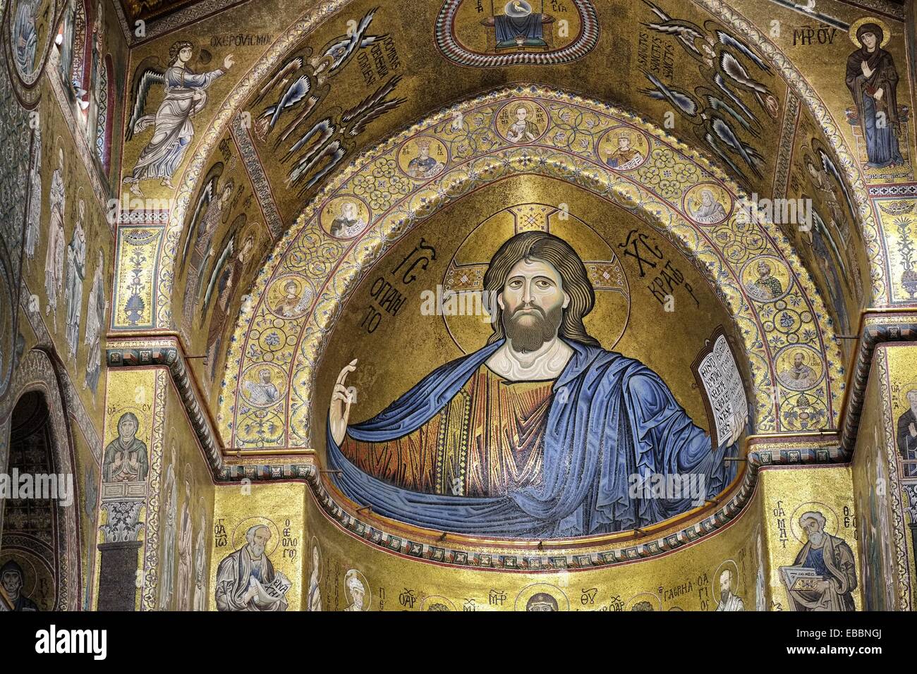 Byzantine mosaics christ pantocrator cathedral hi-res stock photography ...