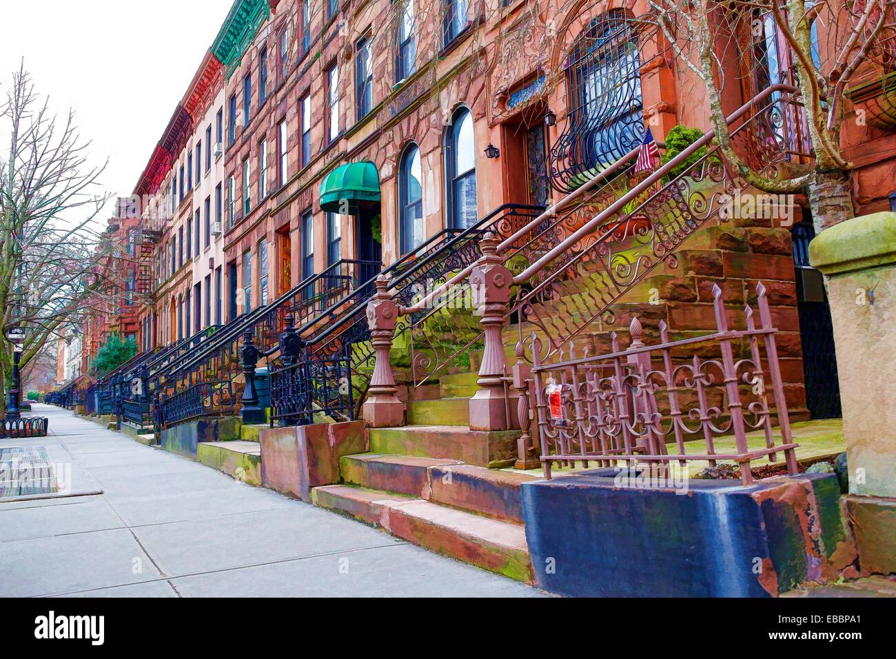 Row houses in new york city hi-res stock photography and images - Alamy