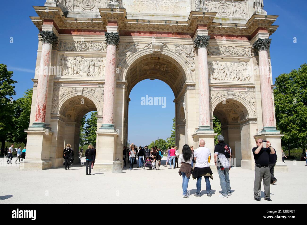 People Walking Through the Carousel de Louvre Arch de Triomphe, Paris ...