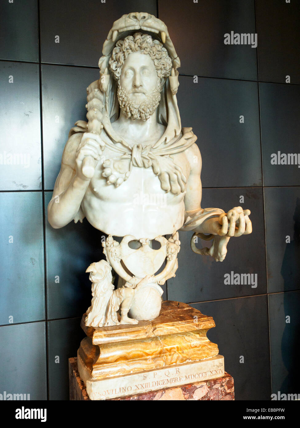 Bust of Commodus as Hercules Musei Capitolini - Rome, Italy Stock Photo ...