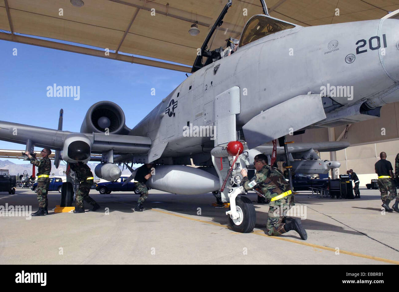 Airmen from the 355th Maintenance Group prepare an A-10 Thunderbolt II ...