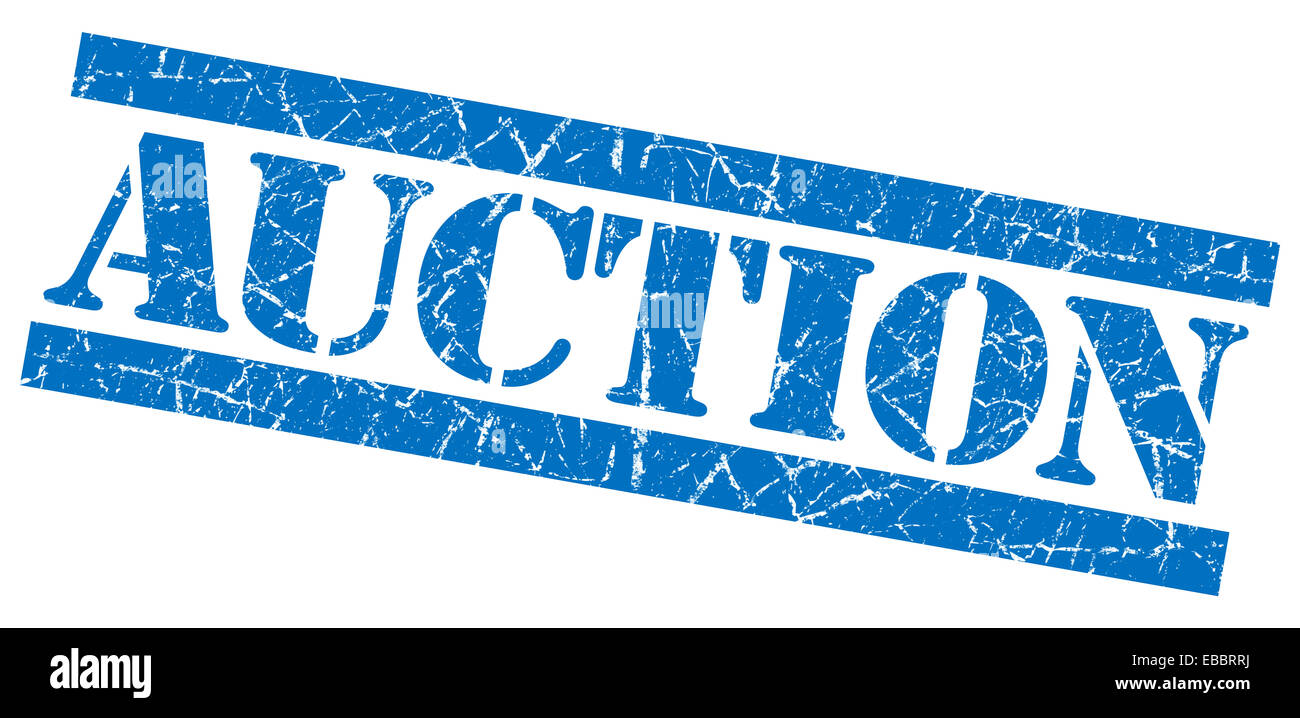Auction grunge blue stamp Stock Photo - Alamy
