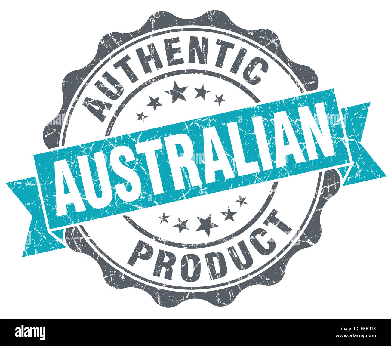 Australian product blue grunge retro style isolated seal Stock Photo ...