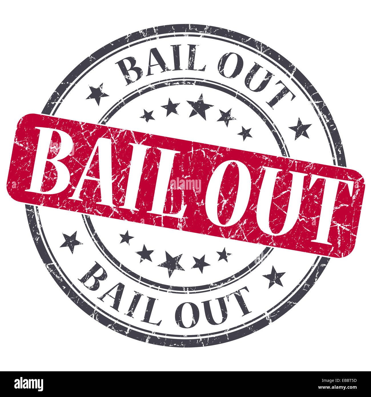 Bail Out red grunge round stamp on white background Stock Photo - Alamy