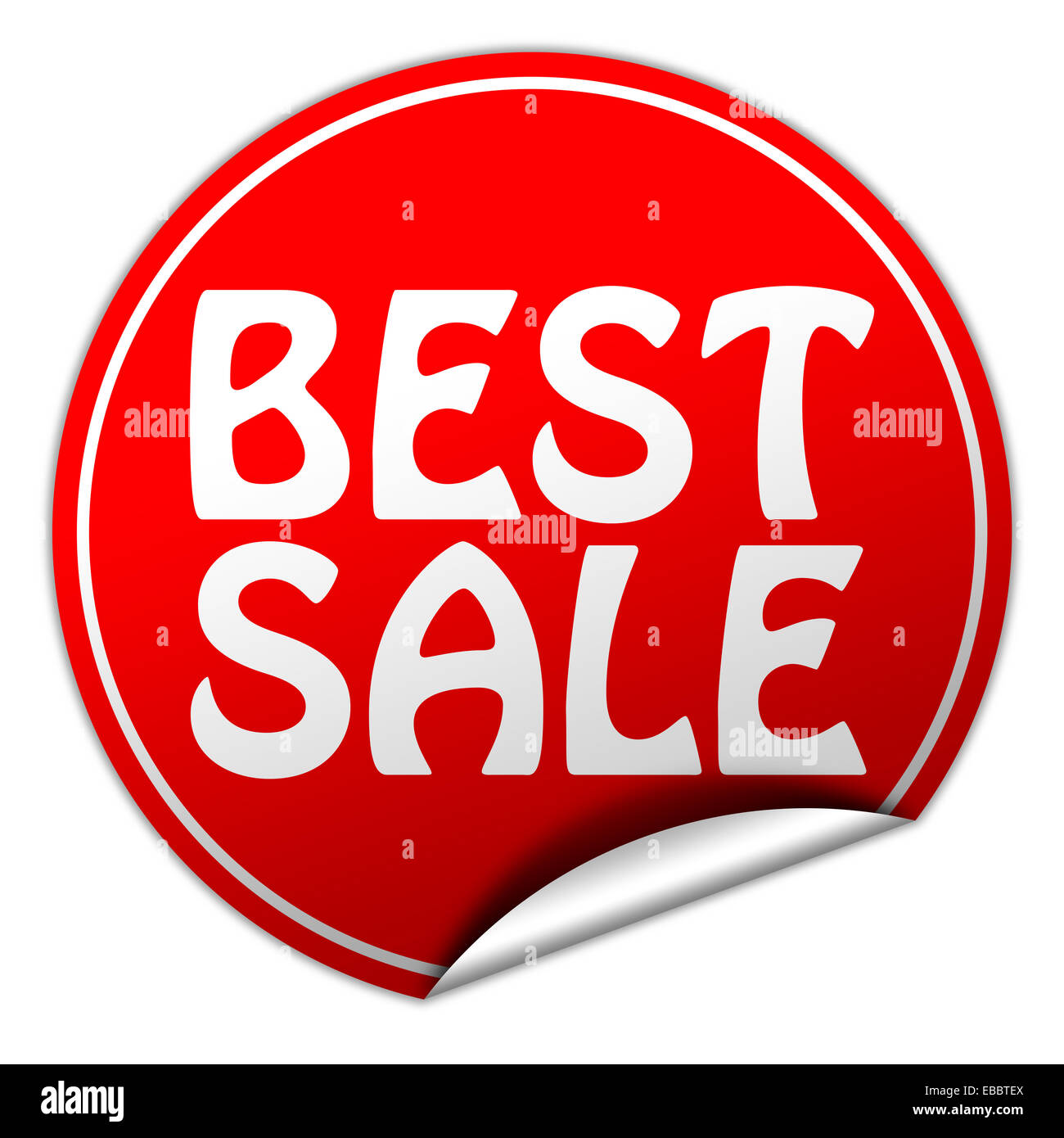 Best sale round red sticker on white background Stock Photo - Alamy