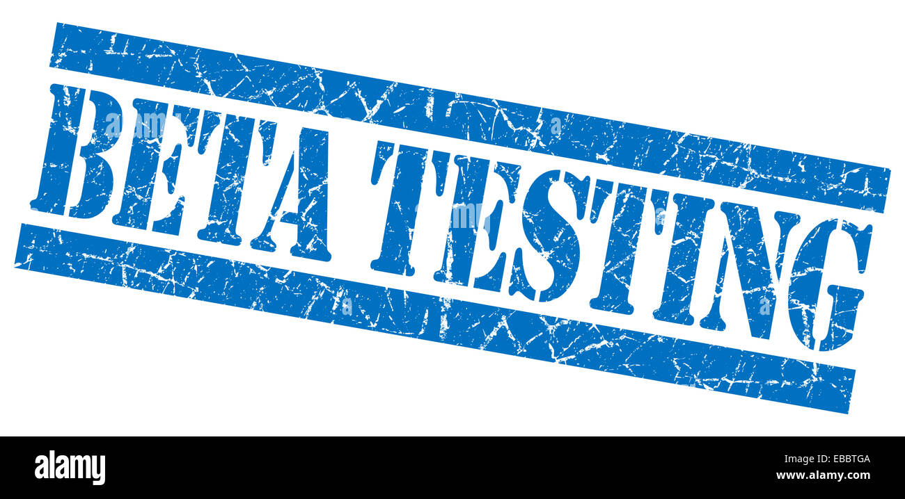 Beta testing grunge blue stamp Stock Photo - Alamy