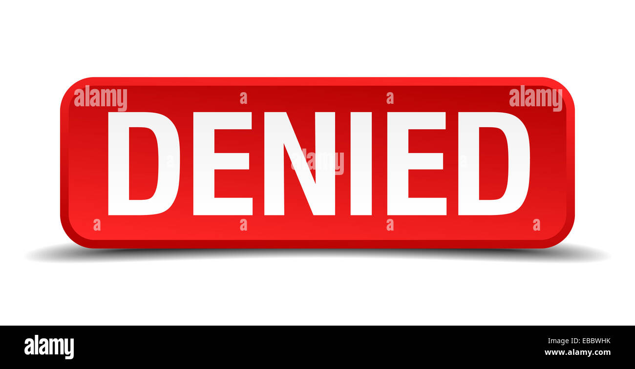 Denied red 3d square button isolated on white background Stock Photo ...