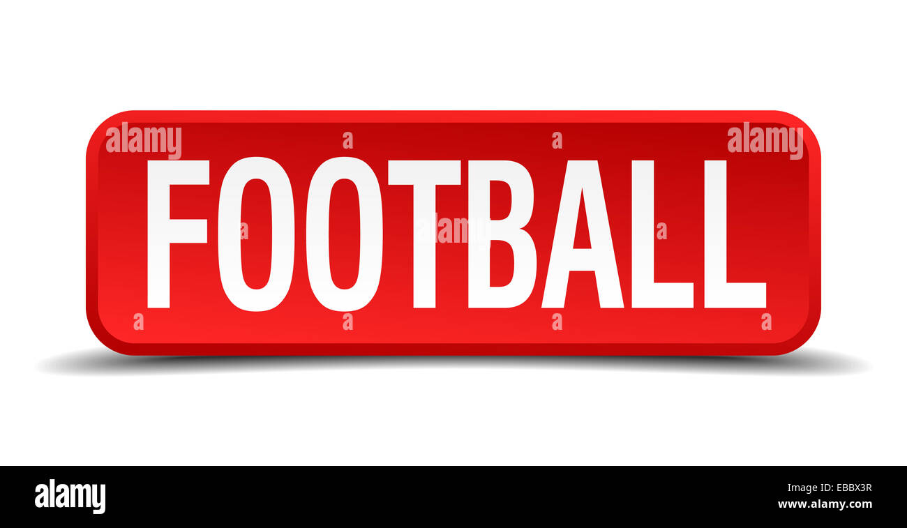 Football red 3d square button isolated on white background Stock Photo ...