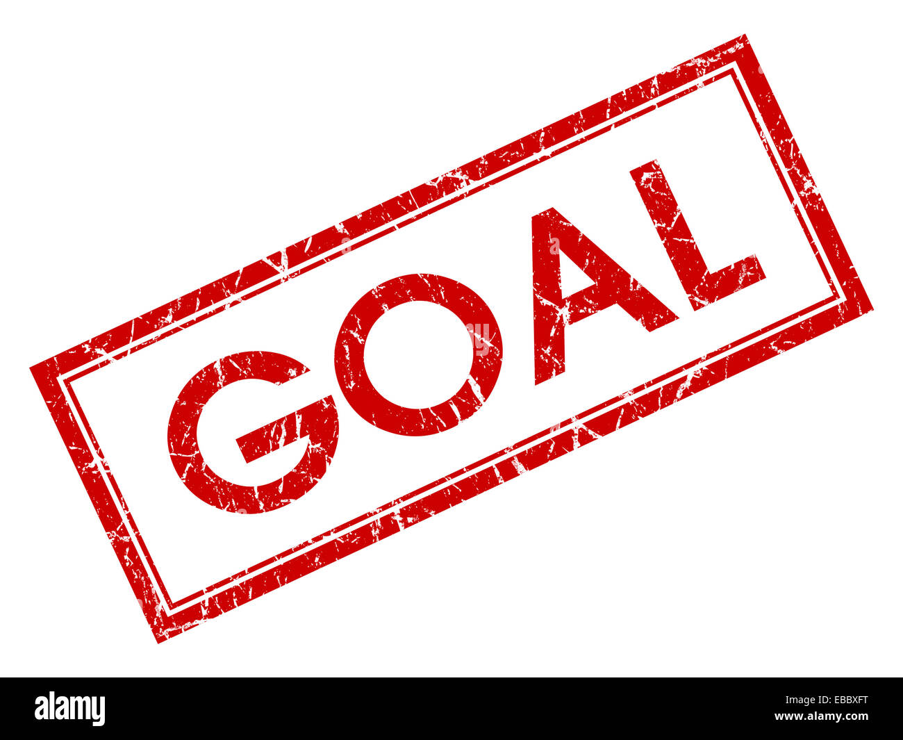 Goal red square grungy stamp isolated on white background Stock Photo ...