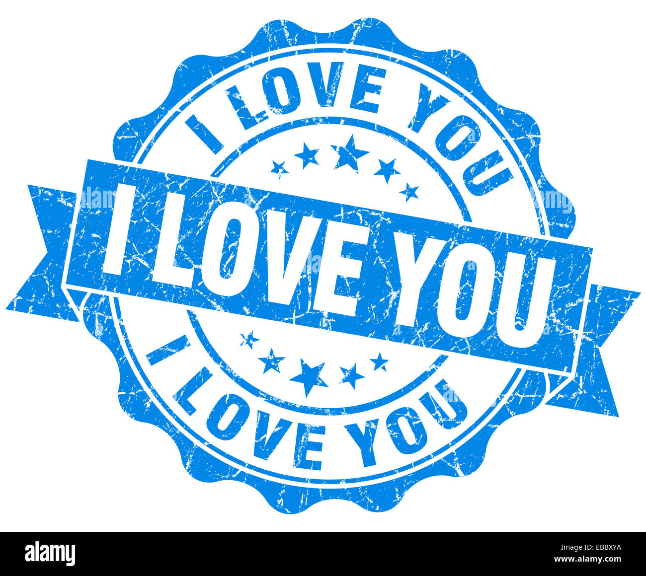 i love you blue pink grunge seal isolated on white background Stock ...