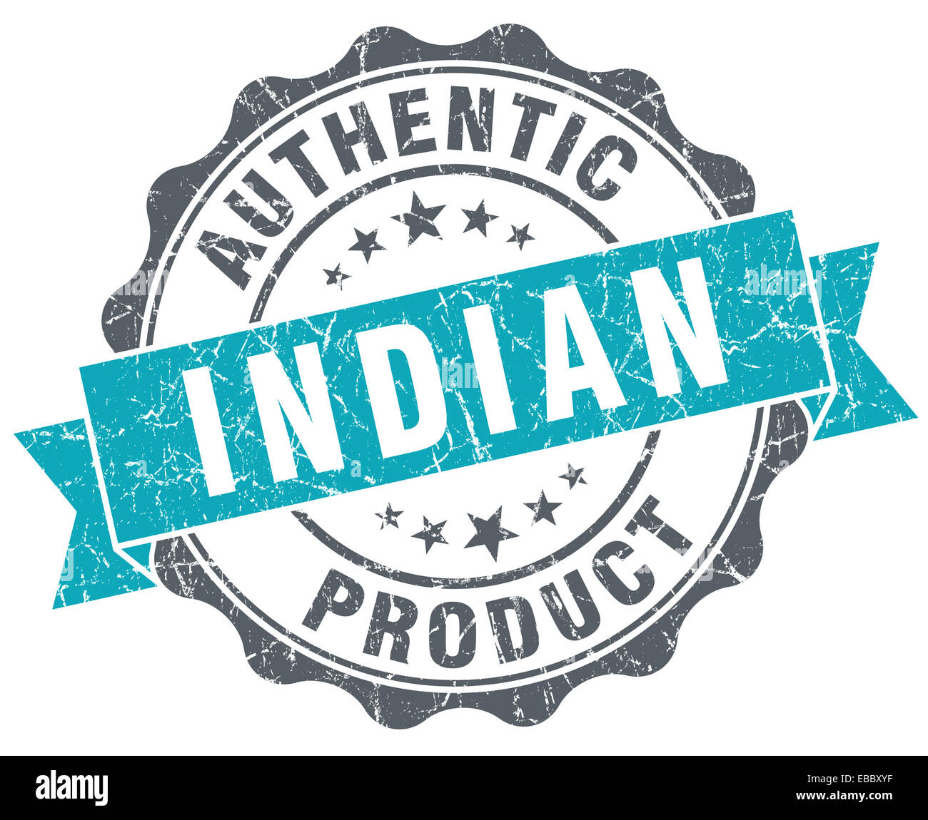 Indian product blue grunge retro style isolated seal Stock Photo - Alamy