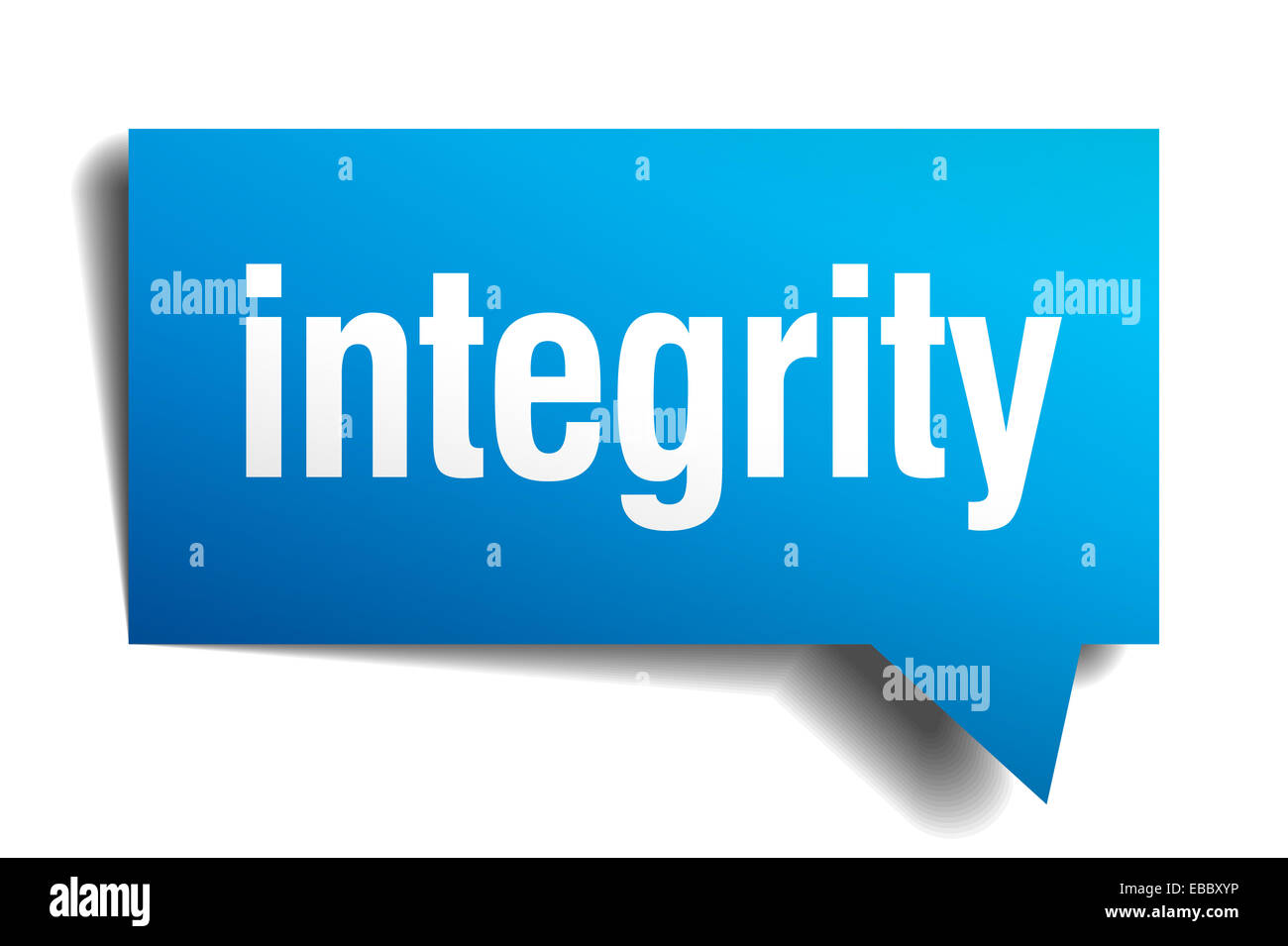 integrity blue 3d realistic paper speech bubble Stock Photo - Alamy