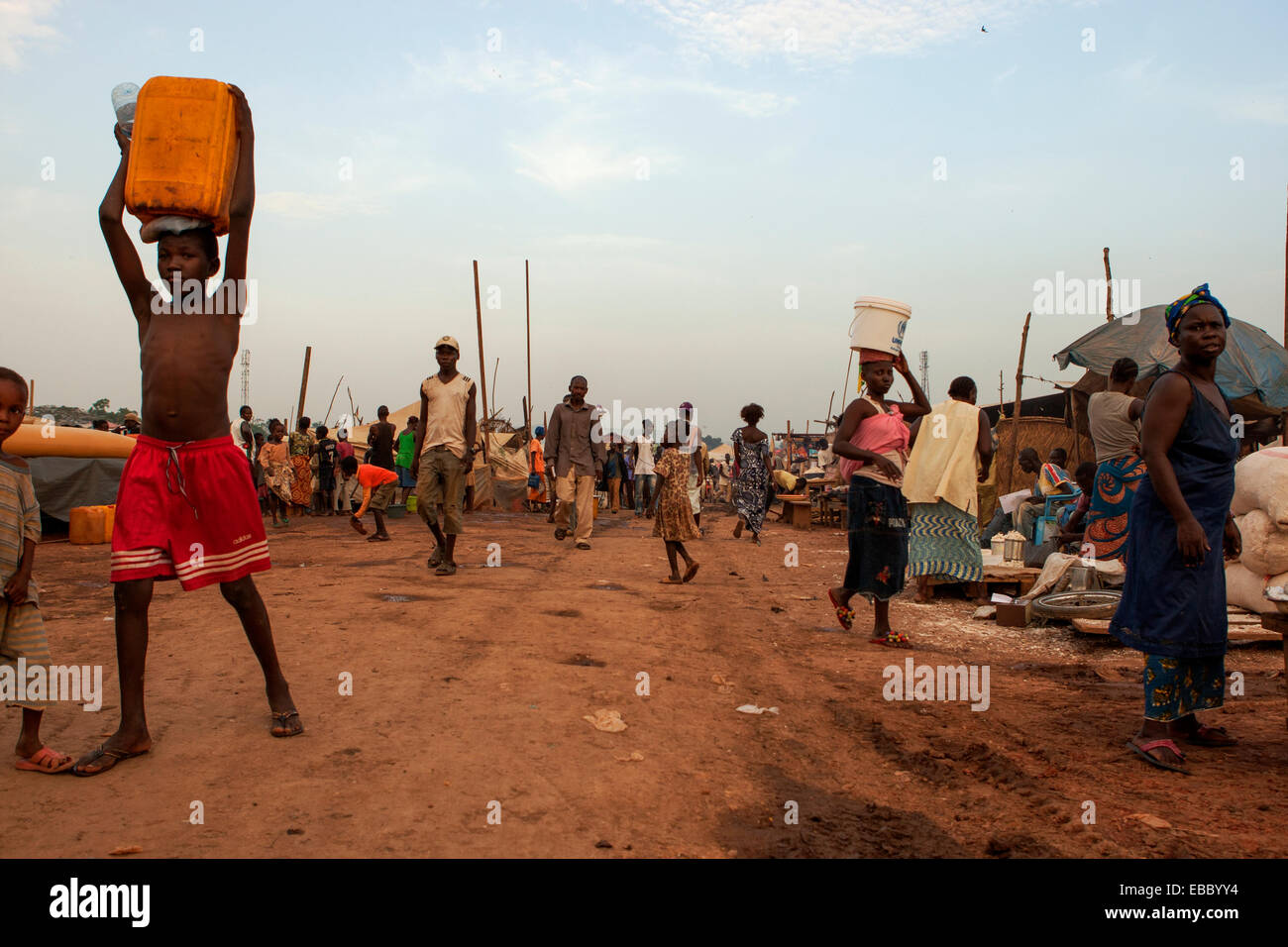 Camp for internally displaced persons at Mpoko airport in Bangui ...