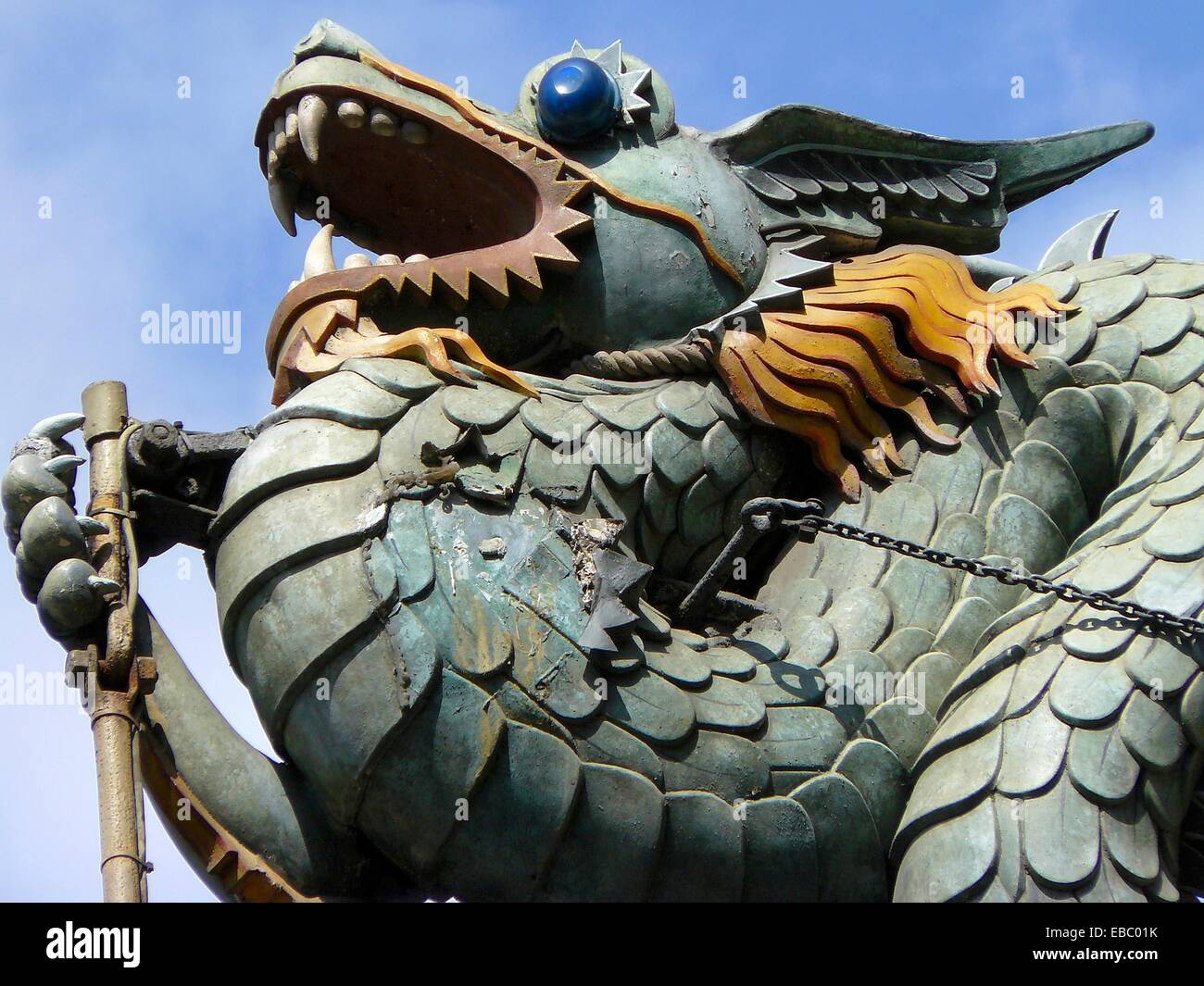 Barcelona Spain Chinese Dragon Bruno house near the Rambla of Barcelona ...