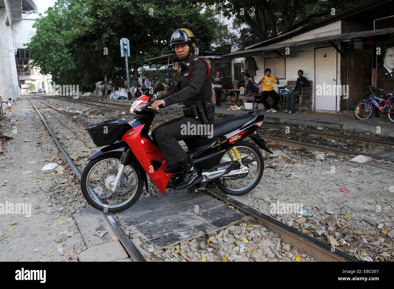 Bangkok police scooter hi-res stock photography and images - Alamy