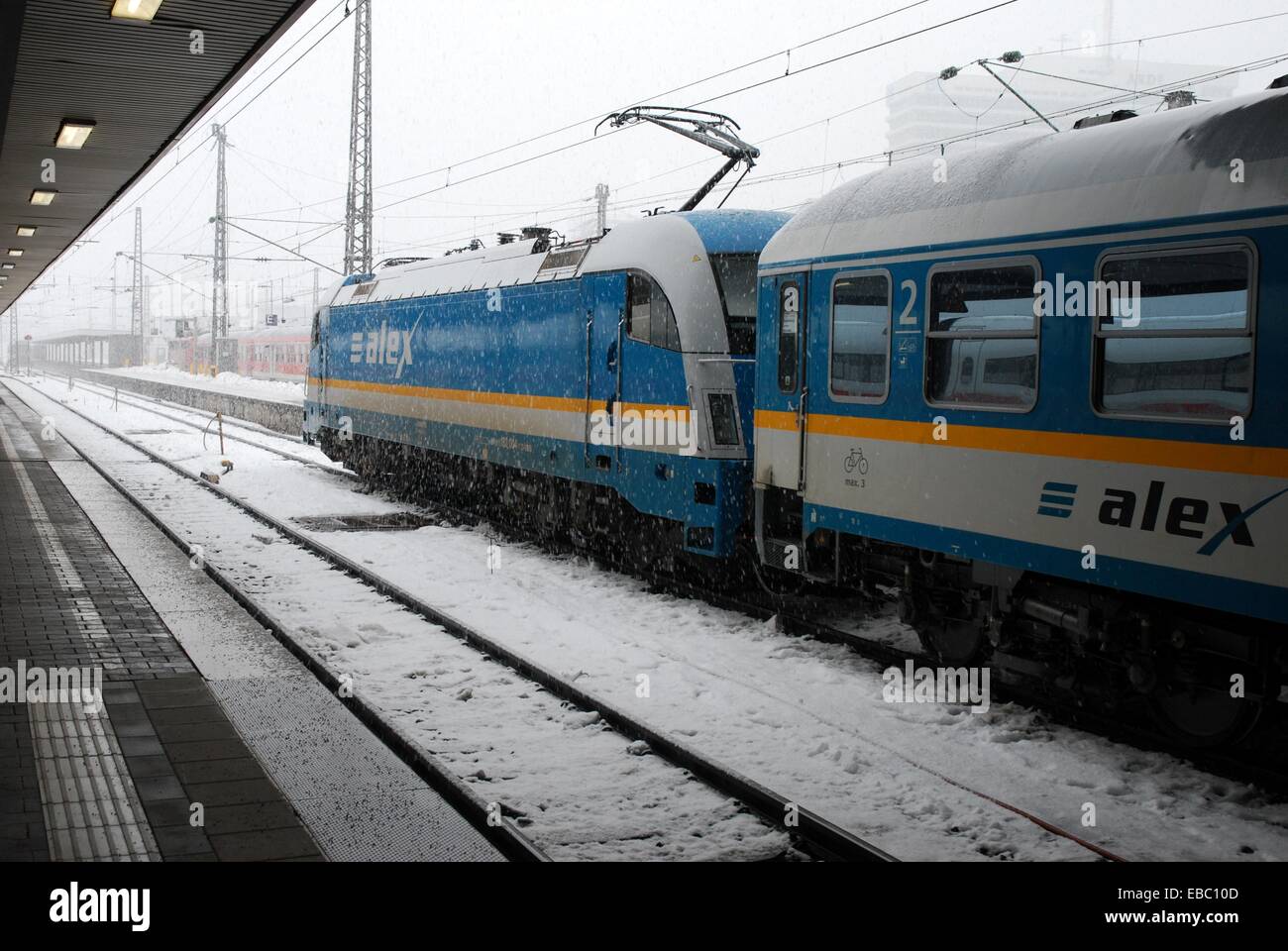 Alex Regional train at Munich station Stock Photo - Alamy
