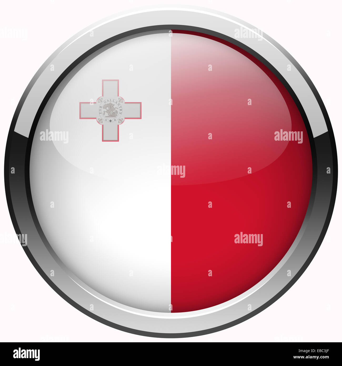 malta flag gel metal button Stock Photo - Alamy
