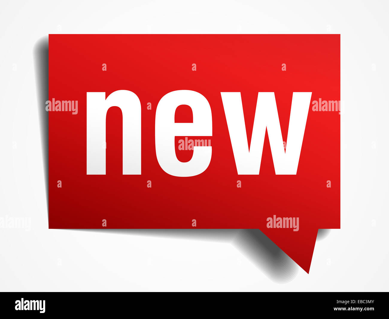 New red 3d realistic paper speech bubble isolated on white Stock Photo ...