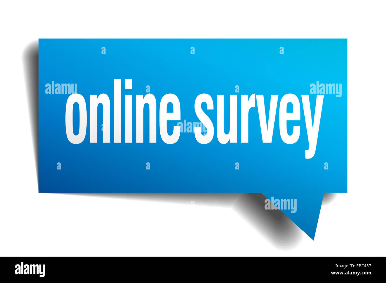 online survey blue 3d realistic paper speech bubble Stock Photo - Alamy