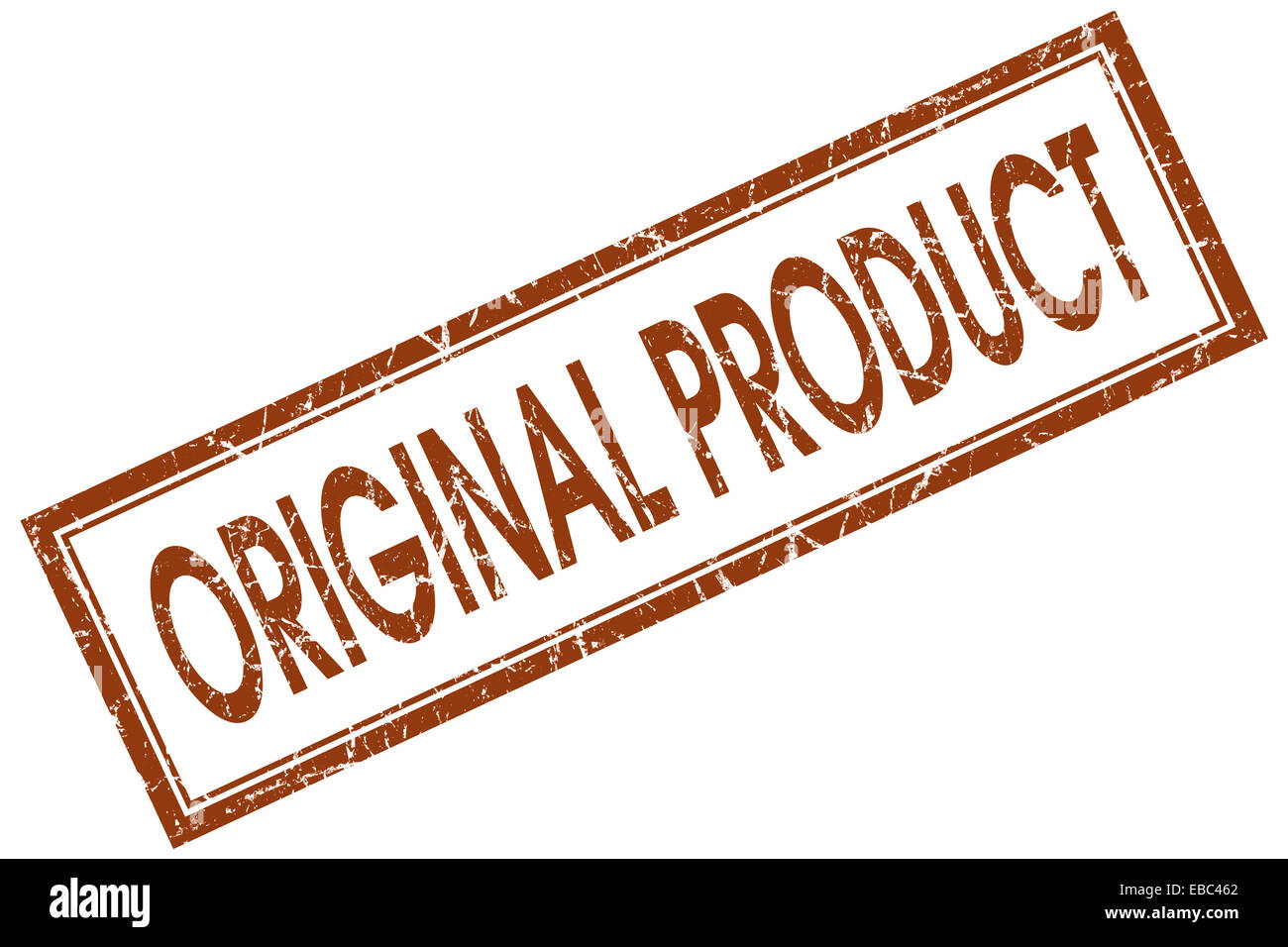 Original product brown square grungy stamp isolated on white background ...