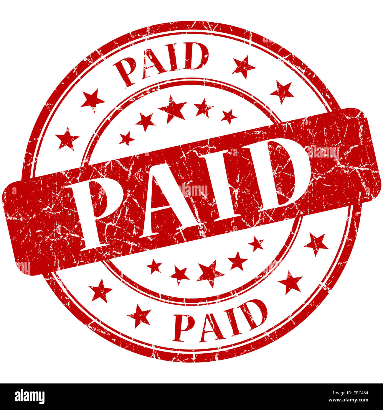 Paid grunge red round stamp Stock Photo - Alamy
