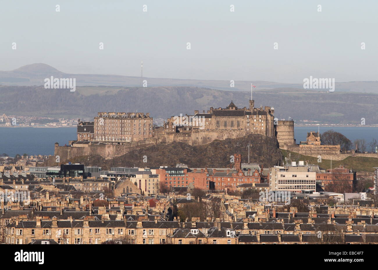 Southern facade of Edinburgh Castle Scotland November 2014 Stock Photo ...