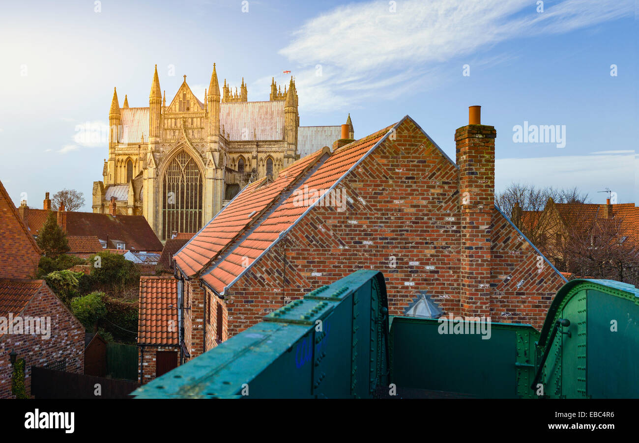 The ancient minster, church, in the heart of the market town of ...