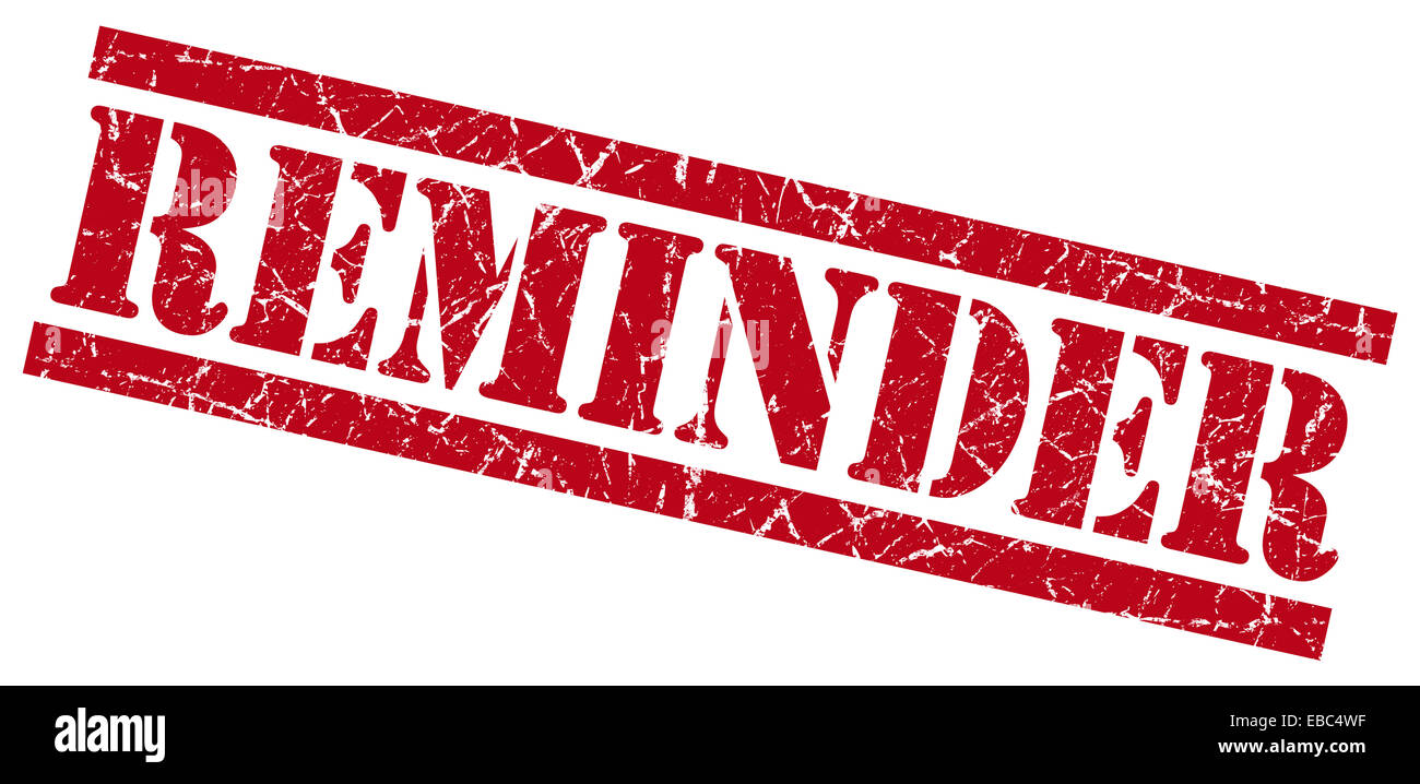 reminder red grunge stamp isolated on white Stock Photo - Alamy