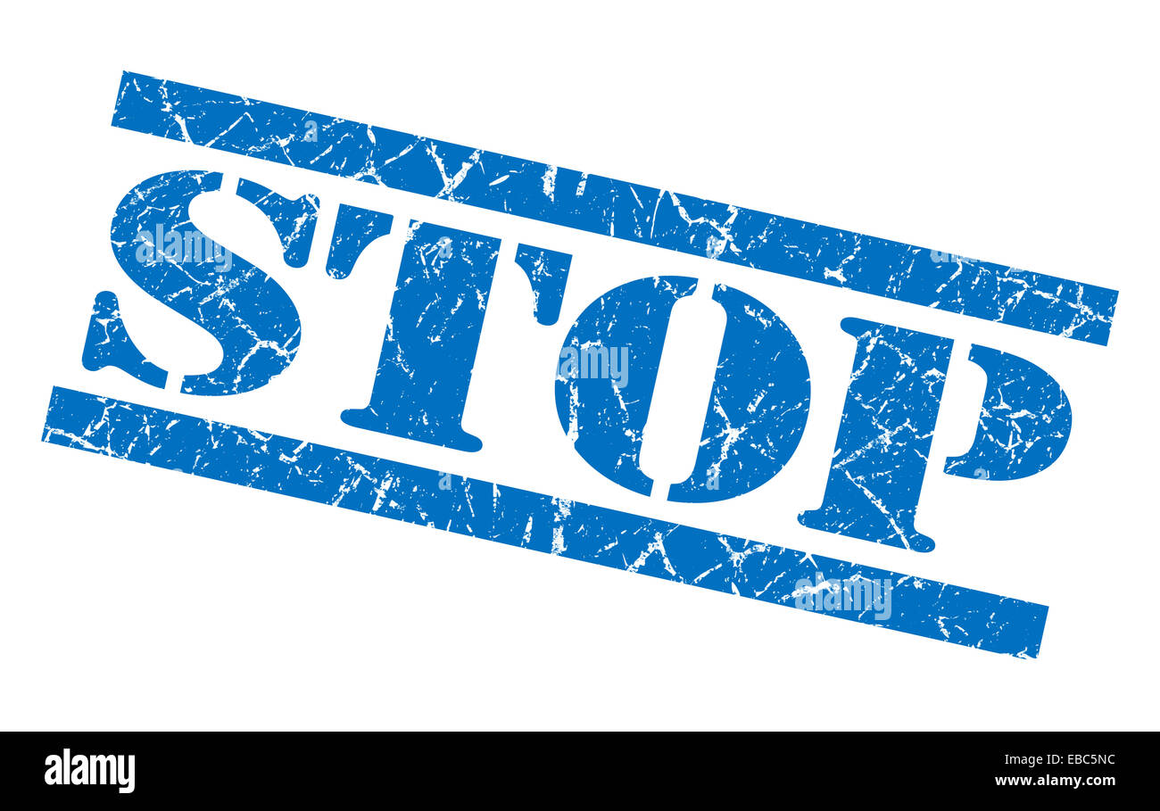 stop blue grunge stamp isolated on white Stock Photo - Alamy