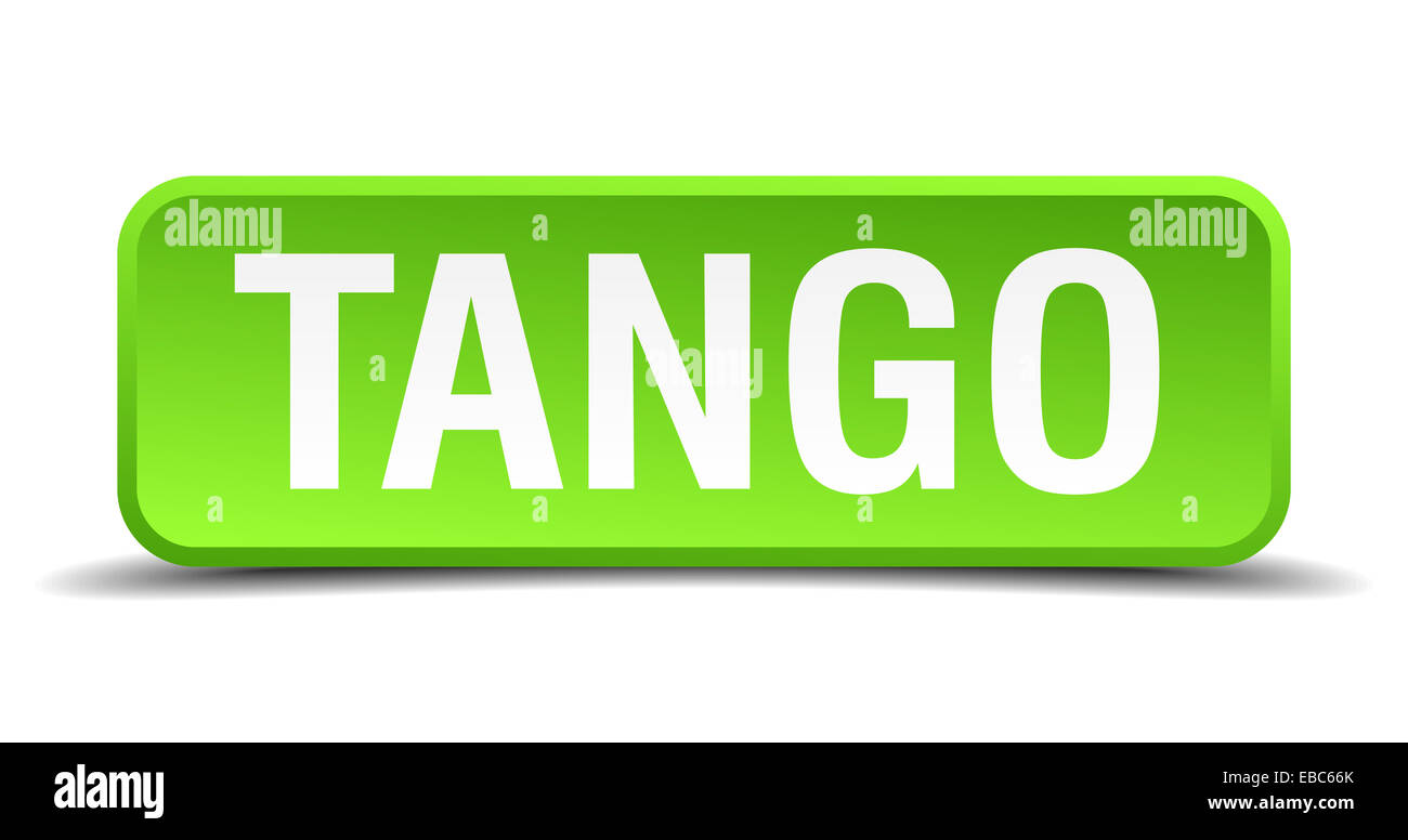 Tango green 3d realistic square isolated button Stock Photo - Alamy