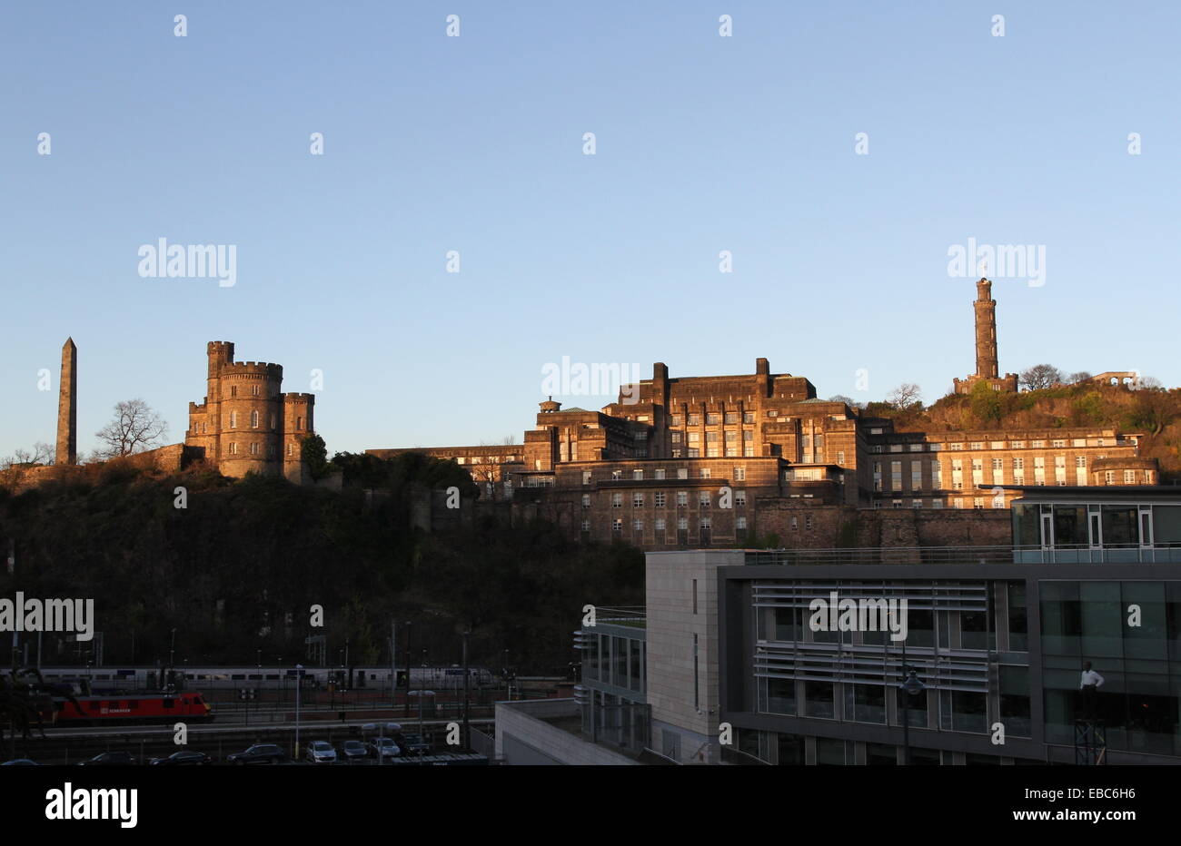 Calton Hill at dusk Edinburgh Scotland November 2014 Stock Photo - Alamy