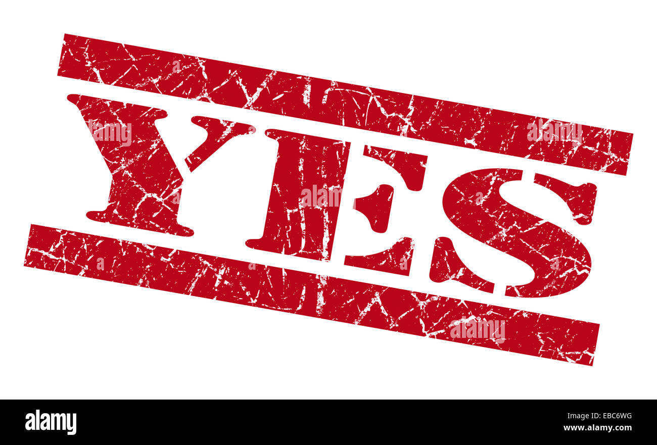 Yes red grunge stamp Stock Photo - Alamy