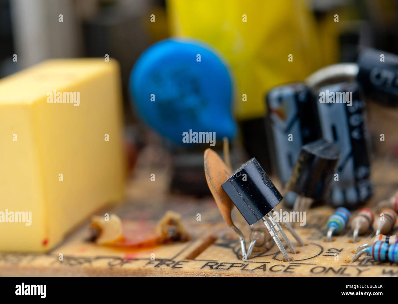 electrical circuit board with conductors and transistors Stock Photo ...