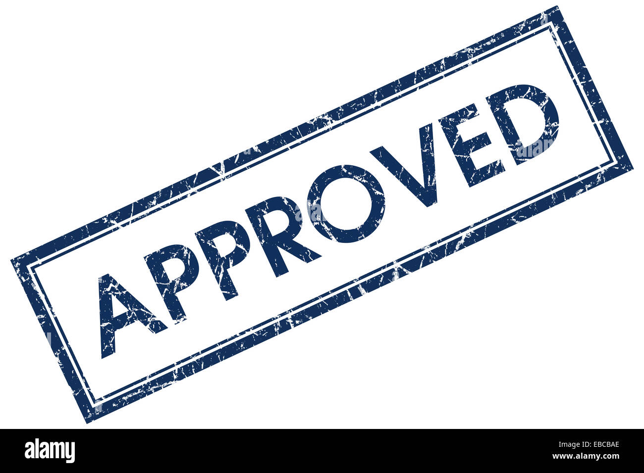 approved blue square stamp Stock Photo - Alamy