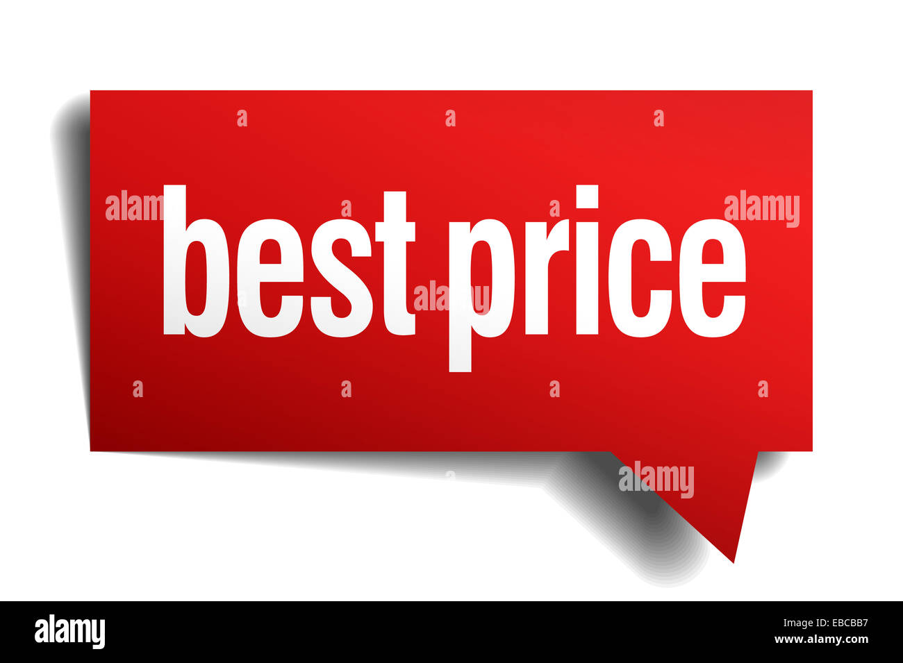 best price red 3d realistic paper speech bubble Stock Photo - Alamy