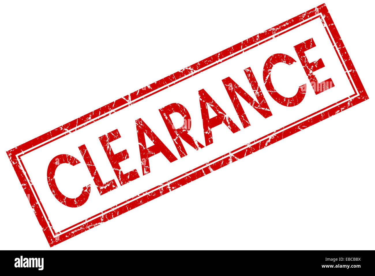 Clearance red square grungy stamp isolated on white background Stock ...