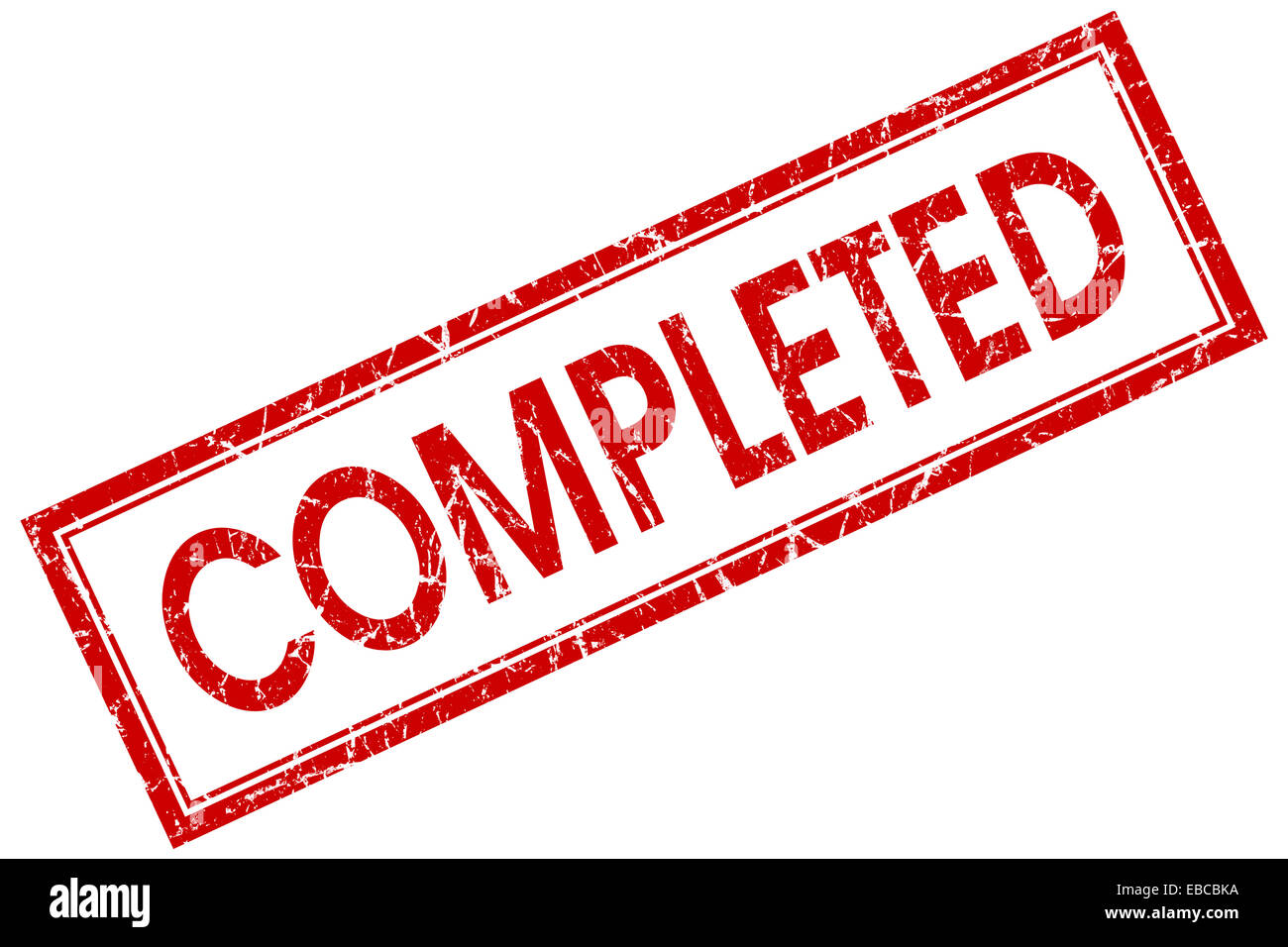 completed red square stamp isolated on white background Stock Photo - Alamy