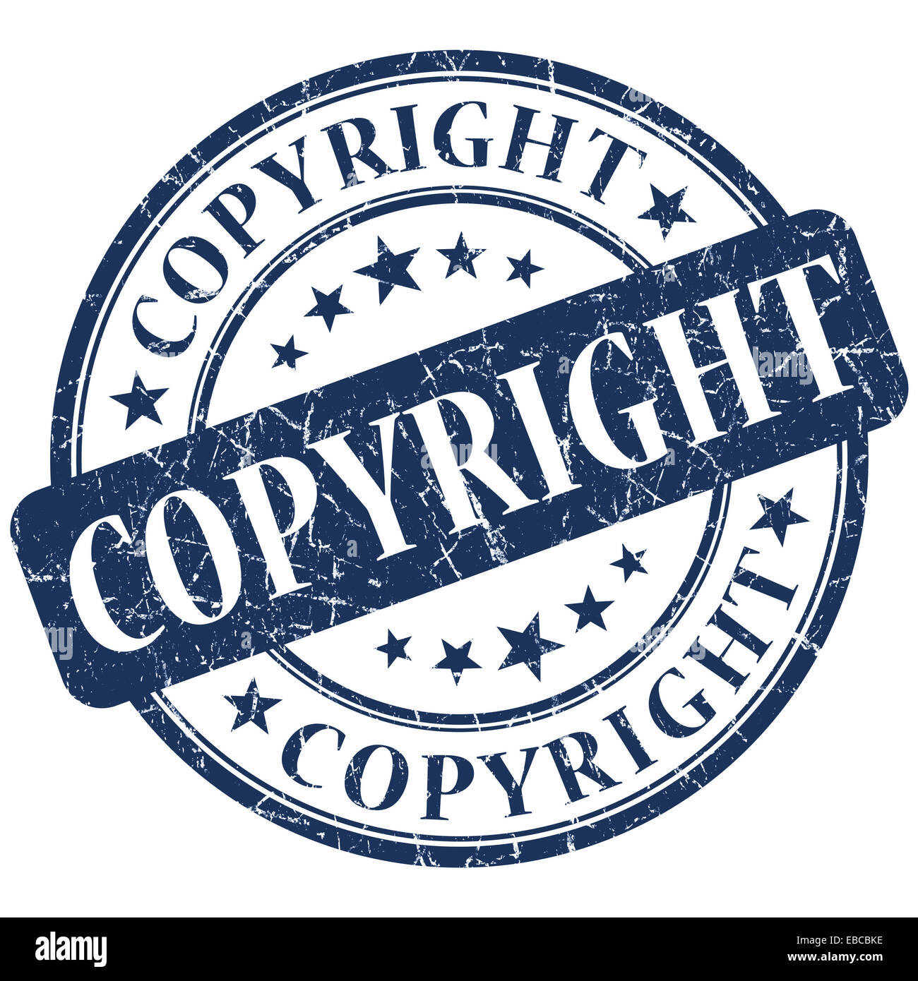COPYRIGHT Blue stamp Stock Photo - Alamy