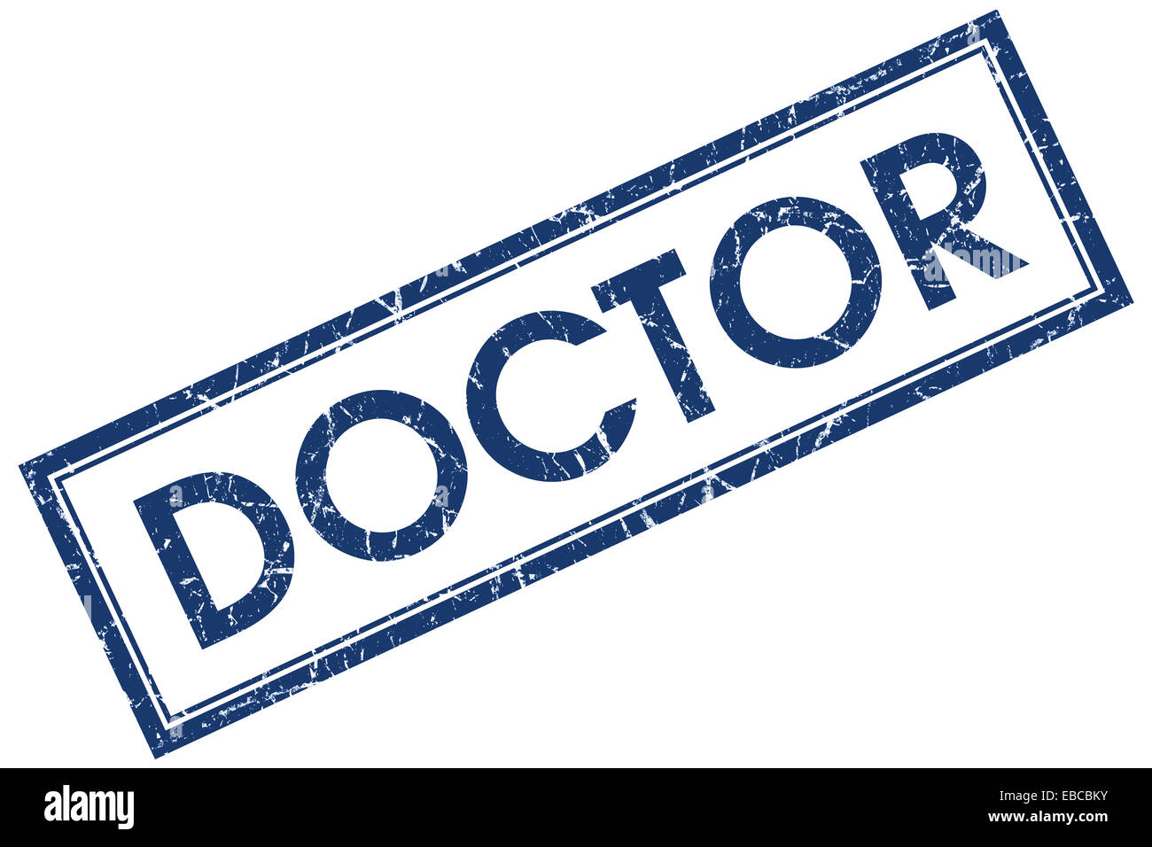 doctor blue square stamp isolated on white background Stock Photo - Alamy